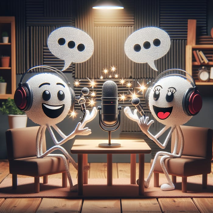 Stickman Podcast Fun: A Joyful Recording Session | AI Art Generator ...