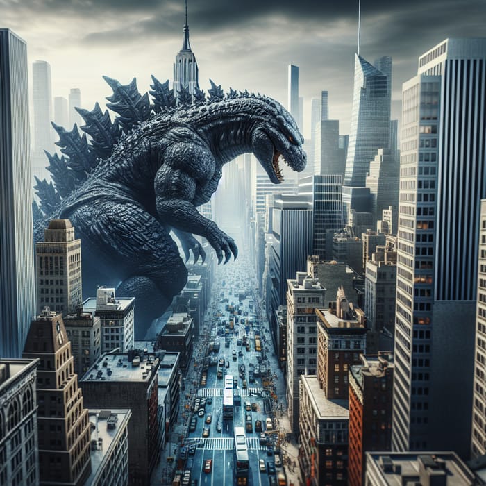Godzilla Arrives in City | Classic Monster Movie Scene | AI Art ...