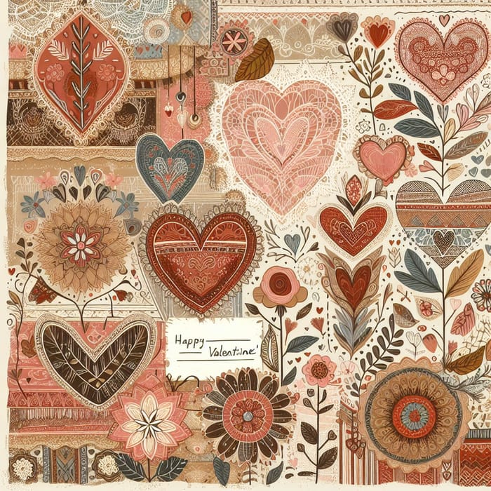 Boho Valentine's Day Printable with Warm Colors | AI Art Generator ...
