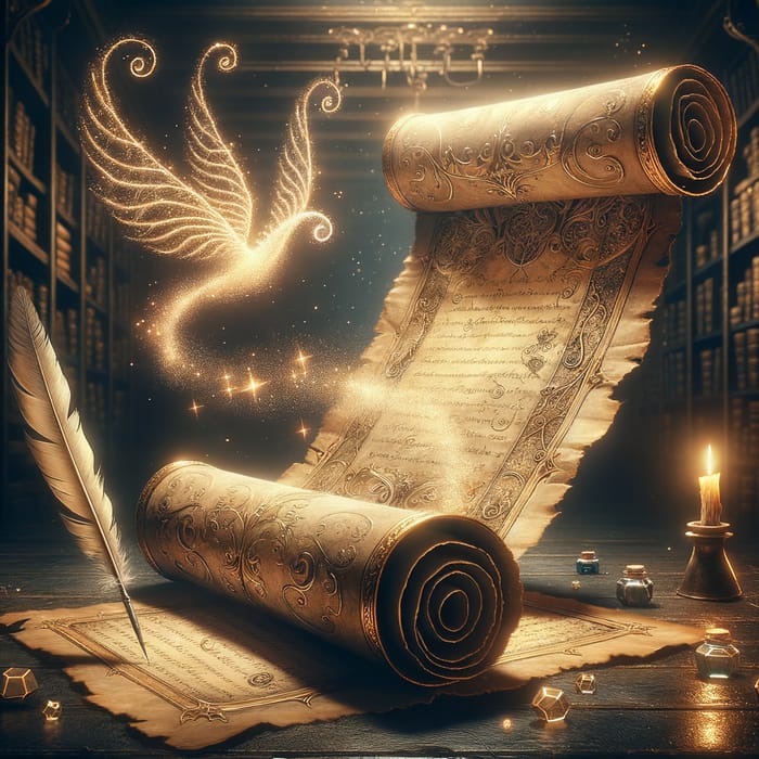 Enchanted Magic Scroll - Ancient Mysteries Unfurled | AI Art Generator ...