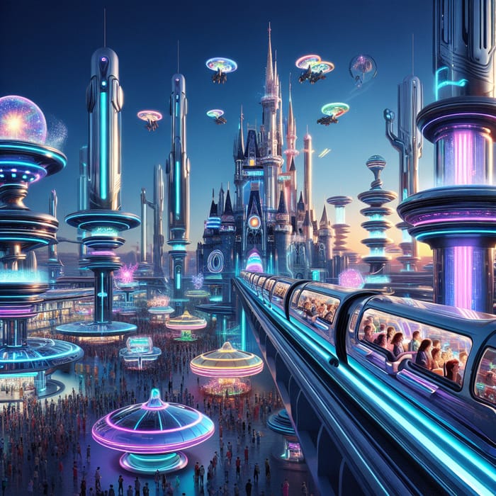 Futuristic Amusement Park at Walt Disney World | AI Art Generator ...