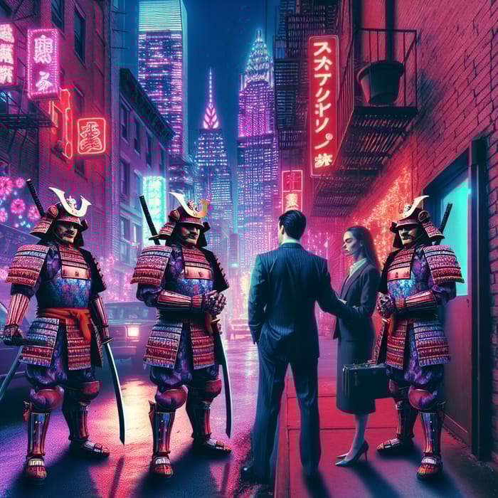Urban Samurai Mafia - Vibrant Fusion of Cultures in City | AI Art ...
