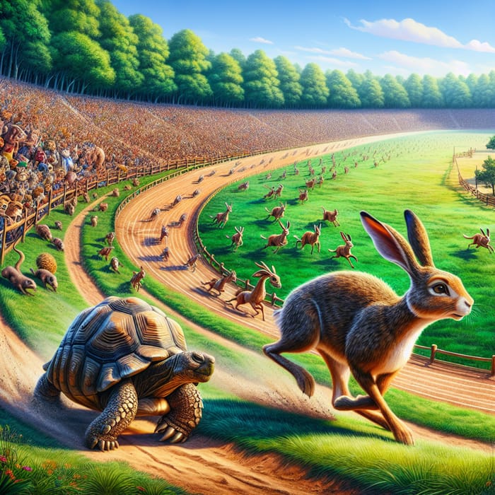 The Tortoise vs Hare: Epic Race Showdown | AI Art Generator | Easy-Peasy.AI