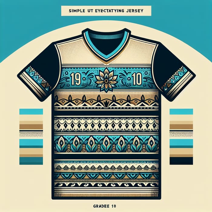Stylish Grade 10 Jersey in Beige & Aquatic Blue | AI Art Generator ...