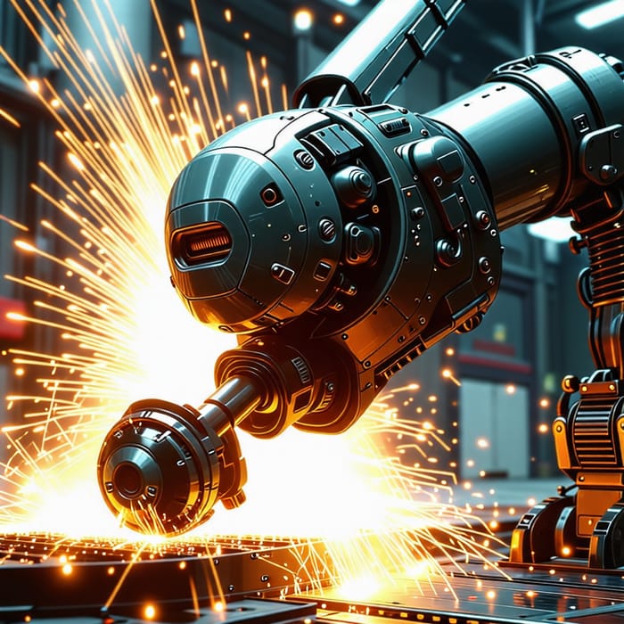 Robotic Arm Cutting Metal Spraying Sparks - PlayStation 2 Graphics | AI ...