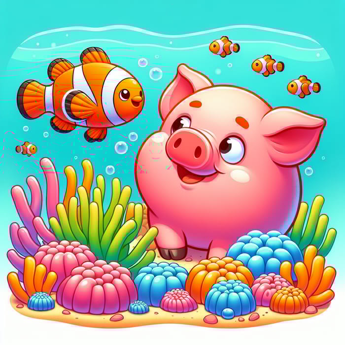 Peppa Pig and Clownfish Image | AI Art Generator | Easy-Peasy.AI