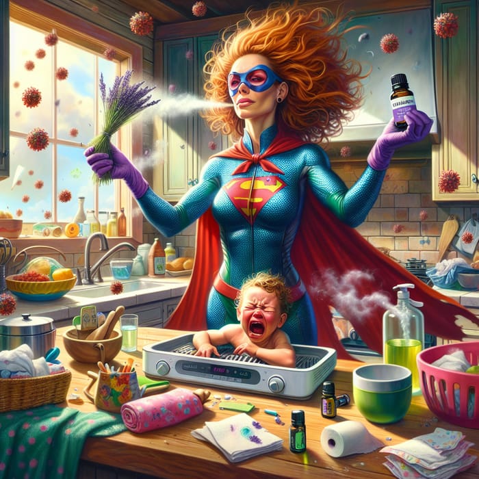 Brave Superhero Mom Healing Child with Lavender Essential Oil | Fight ...