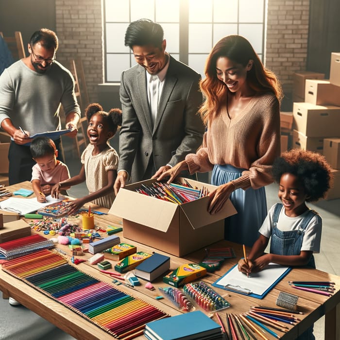 Donating Stationery to Children's Home : Heartwarming Charity Scene ...
