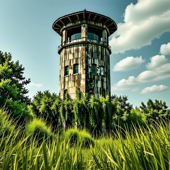 Futuristic Watch Tower in the Grass - Ultra Realistic HDR Masterpiece ...