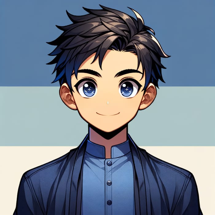 Blue Anime Boy Avatar - South Asian Style | AI Art Generator | Easy ...