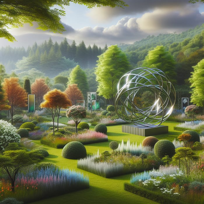 Art Installation in Scenic Garden Landscape: Harmony of Nature ...
