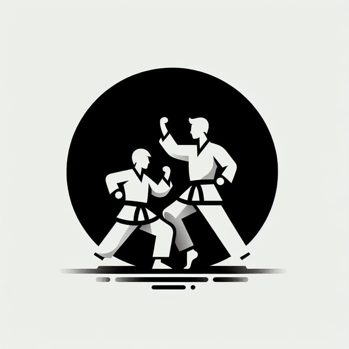 Karate Minimalism | Basic Figures in Monochrome | AI Art Generator ...