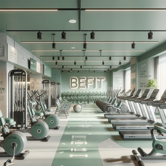 BeFit Sports Fitness Club - Calming Pastel Green Environment | AI Art ...