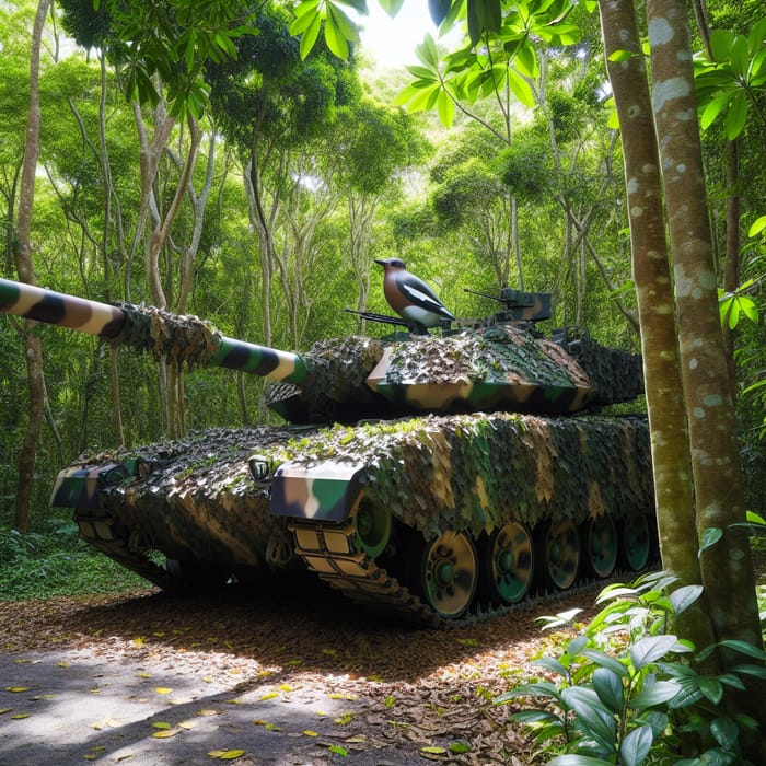 Concealed Tank in Lush Greenery | AI Art Generator | Easy-Peasy.AI