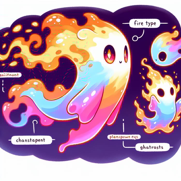 Fire Ghost Pokemon: Playful and Ethereal Creature | AI Art Generator ...