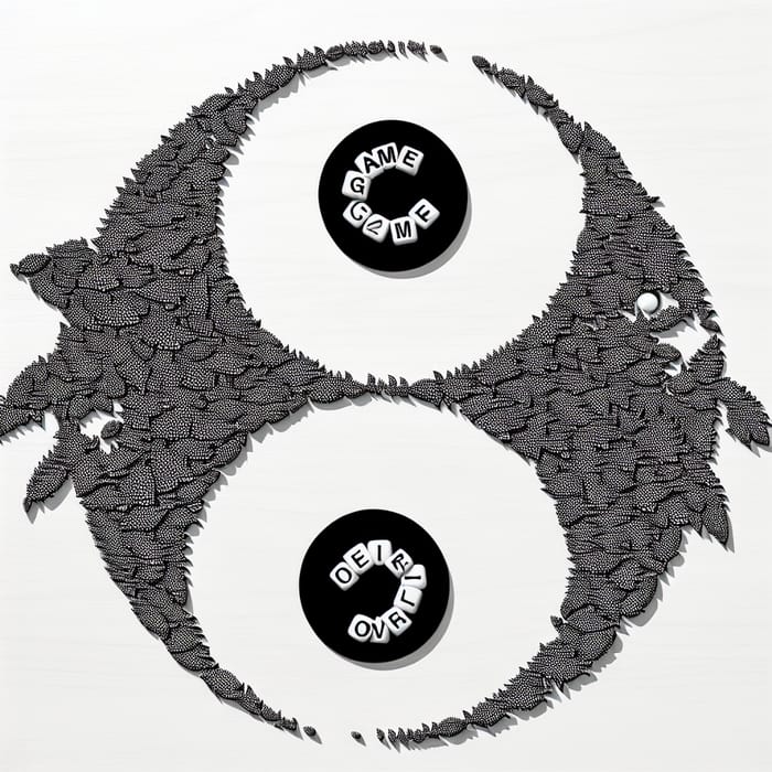 Yin Yang Fish Artwork: Game Over Symbol | AI Art Generator | Easy-Peasy.AI