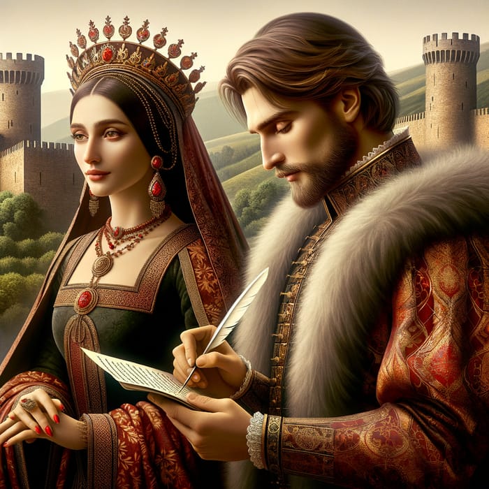 Queen Tamara & Rustaveli: A Romantic Georgian Tale | AI Art Generator ...