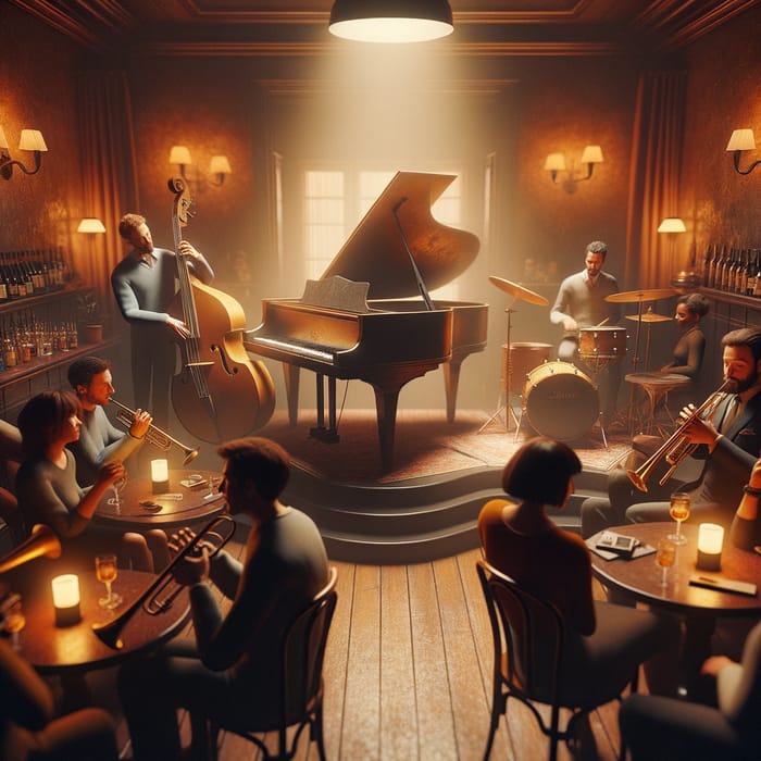 Experience the Magic of Our Intimate Jazz Club | AI Art Generator ...