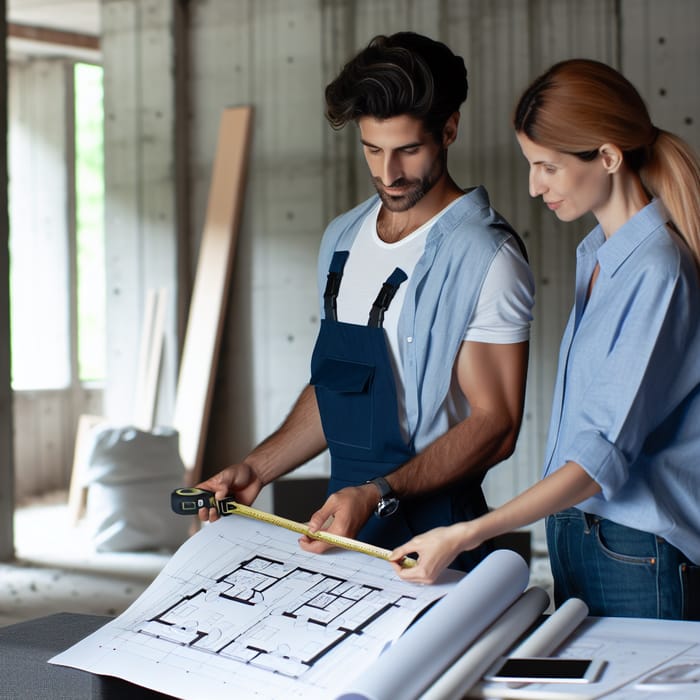 Interior Designer Meeting Client on Site for Room Measurements | AI Art ...