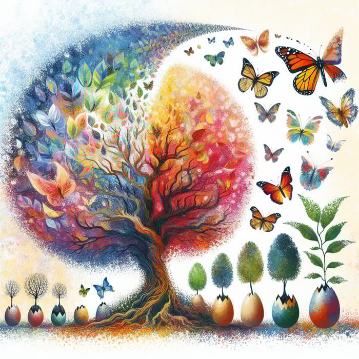 Abstract Life: Expressive Progression of Existence | AI Art Generator ...