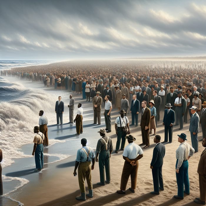 1963 Biloxi Wade-in Beach Riots: Civil Rights Protest Scene | AI Art ...