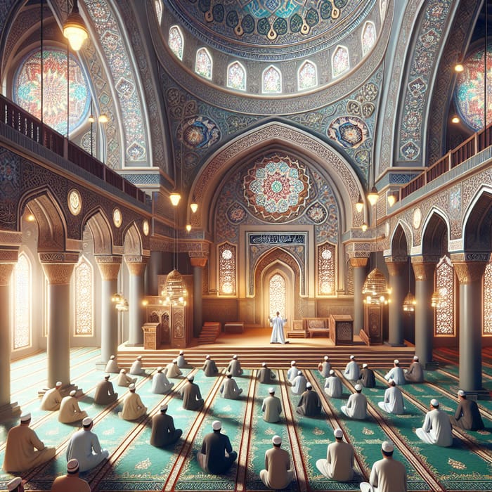 Mosque Sermon: Spiritual Gathering at Islamic Center | AI Art Generator ...