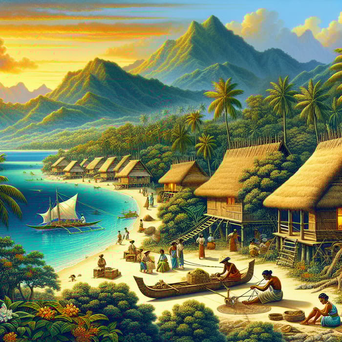 Enlightening Pre-Colonial Philippines Scene in Bohol with Diverse Daily Activities | AI Art ...