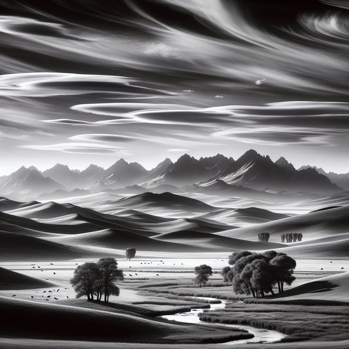 Serene Monochromatic Landscapes: Visual Treat of Nature | AI Art ...