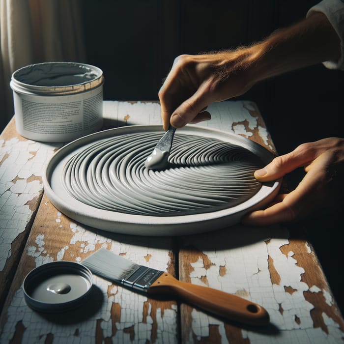 Grey Putty Design on White Plate | Table Setting Ideas | AI Art ...