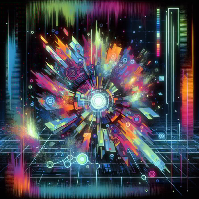 Vibrant AI Training | Glitch Art with Dynamic Energy | AI Art Generator ...