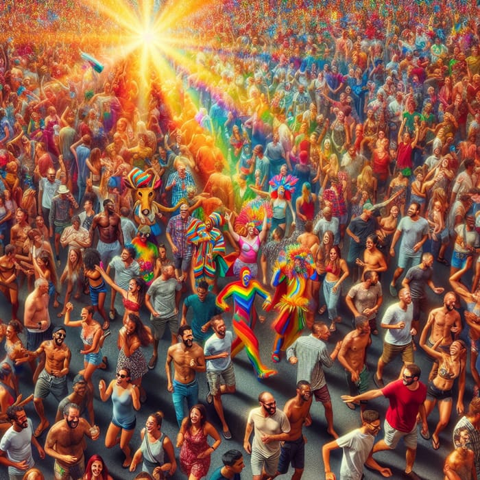 Vibrant Crowd at Colorful Event | Canon 5D Mark IV | AI Art Generator ...
