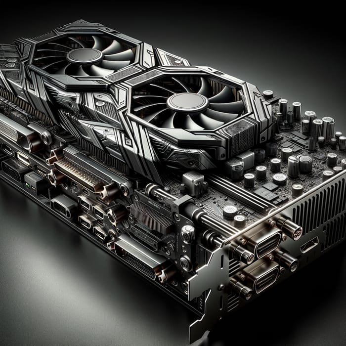 High-Performance Desktop Video Card with LED Lighting | AI Art ...