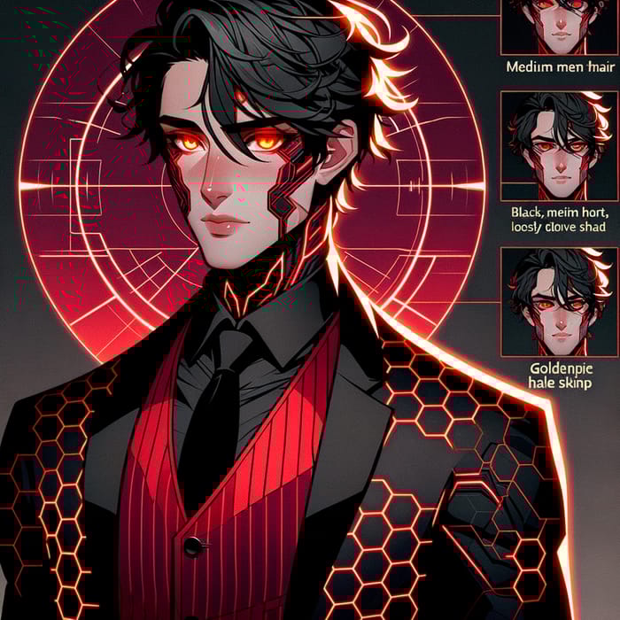 Mysterious Spy Character with Red Eyes in Night City | AI Art Generator ...