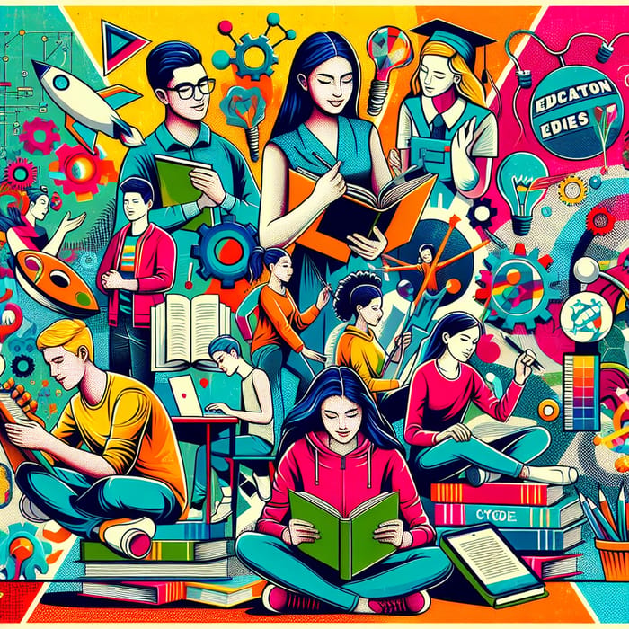 Dynamic Education Week Poster: Diverse Students in Action | AI Art ...