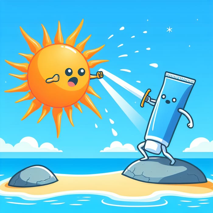 Sunscreen vs Sun's Rays: A Symbolic Battle for Protection | AI Art ...