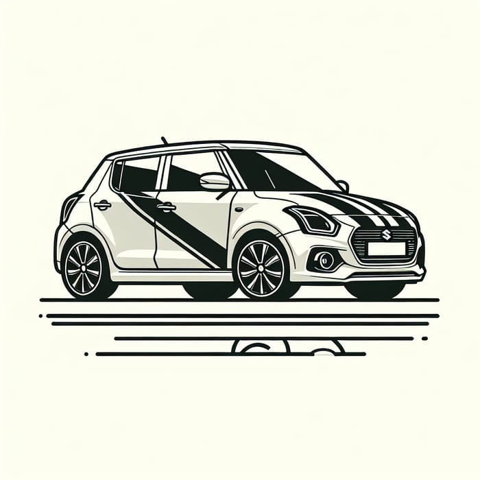 Stylish Suzuki Swift Line Art Design | AI Art Generator | Easy-Peasy.AI