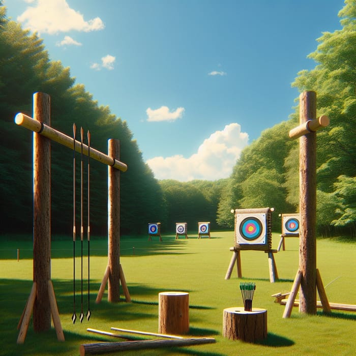 Outdoor Archery Training Field with Four Logs | Anime-Inspired Setup ...