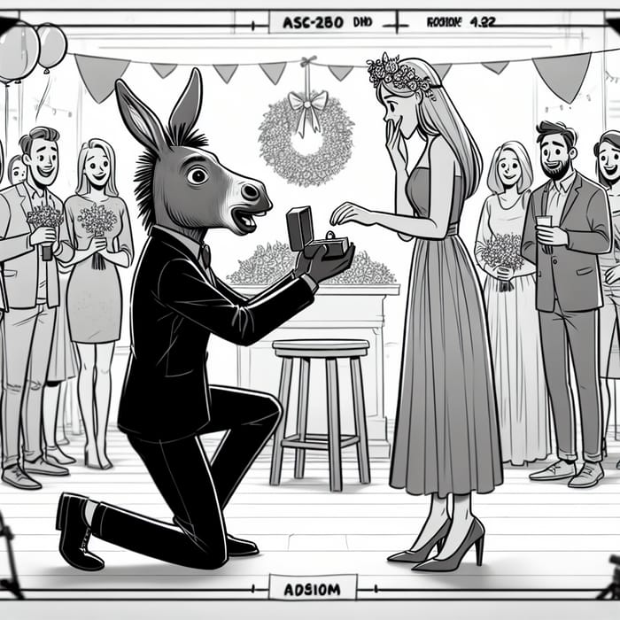 Donkey Mask Proposal Surprises Guests | AI Art Generator | Easy-Peasy.AI