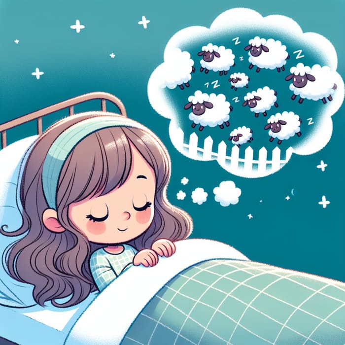 Counting Sheep: A Sleepy Cartoon Adventure | AI Art Generator | Easy ...