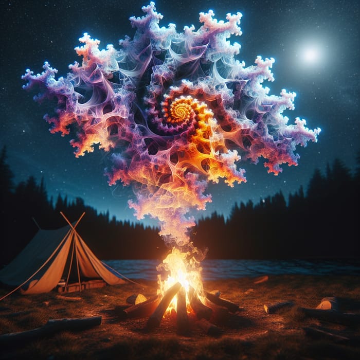 Mesmerizing Campfire Smoke Transforms into Vibrant Geometric Fractal | AI Art Generator | Easy ...