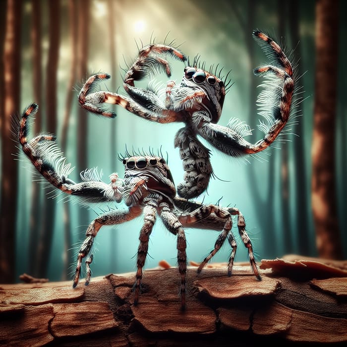 Detailed Jumping Spider Mating Dance Image | AI Art Generator | Easy ...