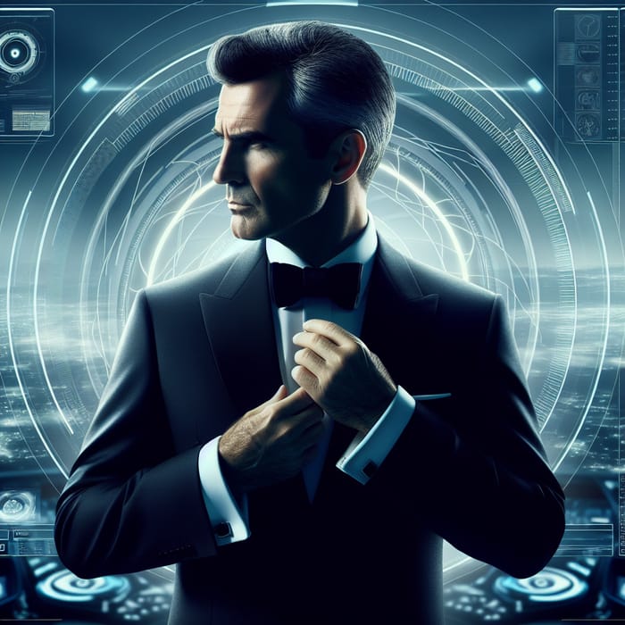 Agent 007 | Mysterious Spy Master in Black Tuxedo | AI Art Generator ...