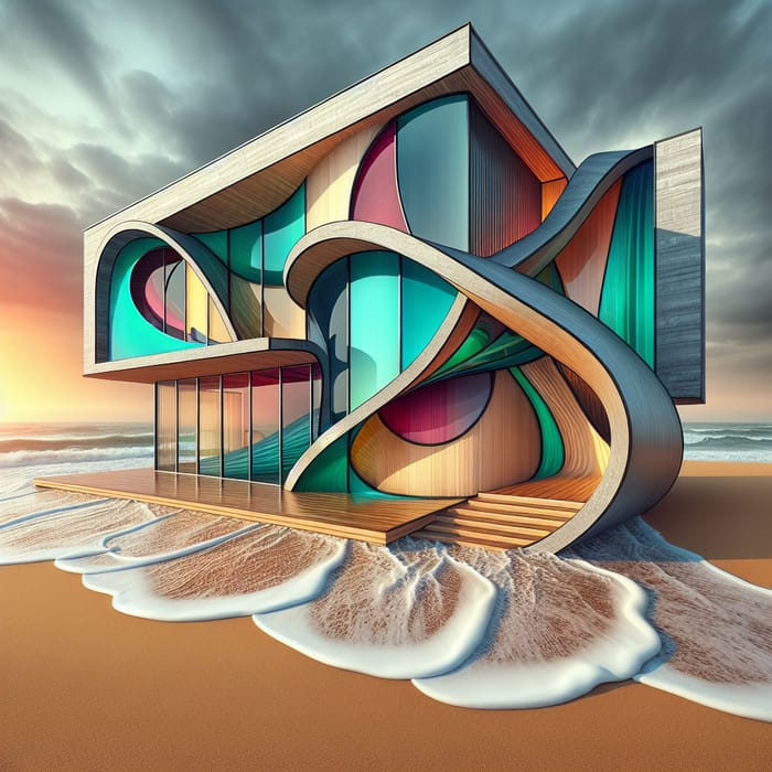 Surreal Beach House Design | Abstract Architecture | AI Art Generator ...