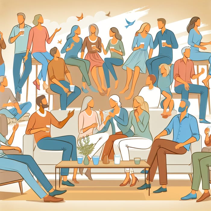 Embracing Togetherness: A Social Gathering | AI Art Generator | Easy ...