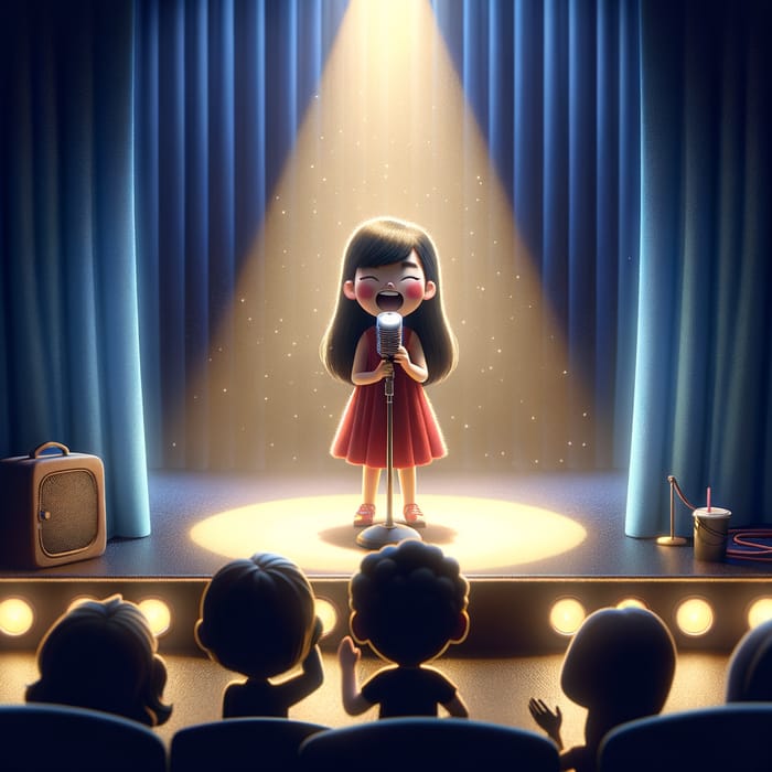 Captivating Performance: Young Asian Girl Singing on Stage | AI Art ...
