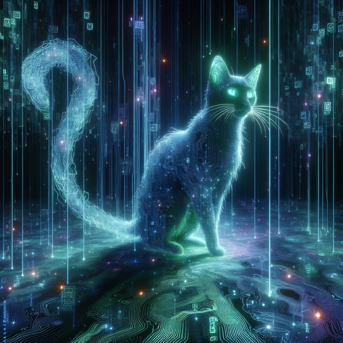 Explore the World of the Cyber Cat | AI Art Generator | Easy-Peasy.AI