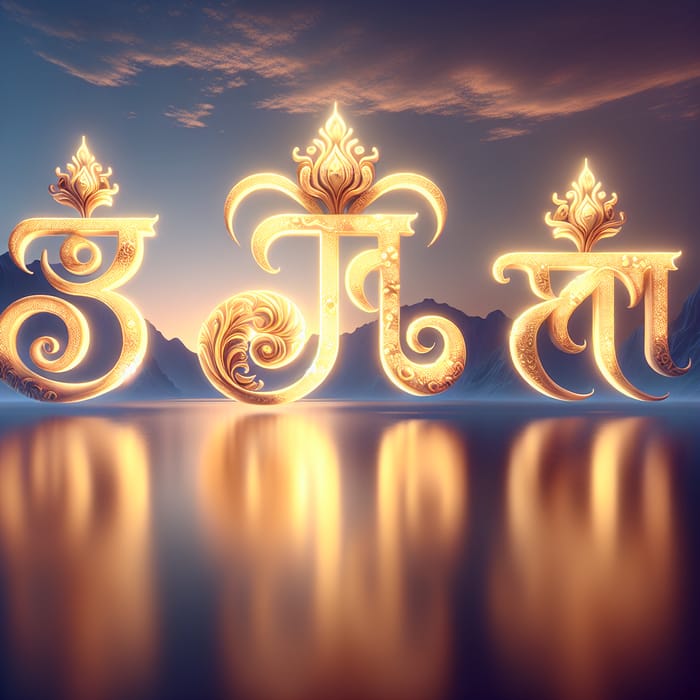 Jai Shree Ram - Golden Words in Twilight Sky | AI Art Generator | Easy ...