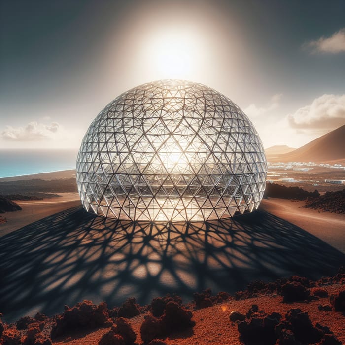 Geodesic Dome in Lanzarote: Captivating Architectural Harmony | AI Art Generator | Easy-Peasy.AI