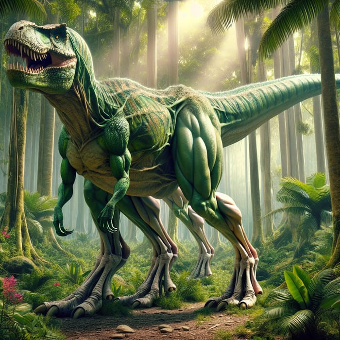 Intriguing Dinosaur-Human Hybrid with Human Legs | AI Art Generator ...