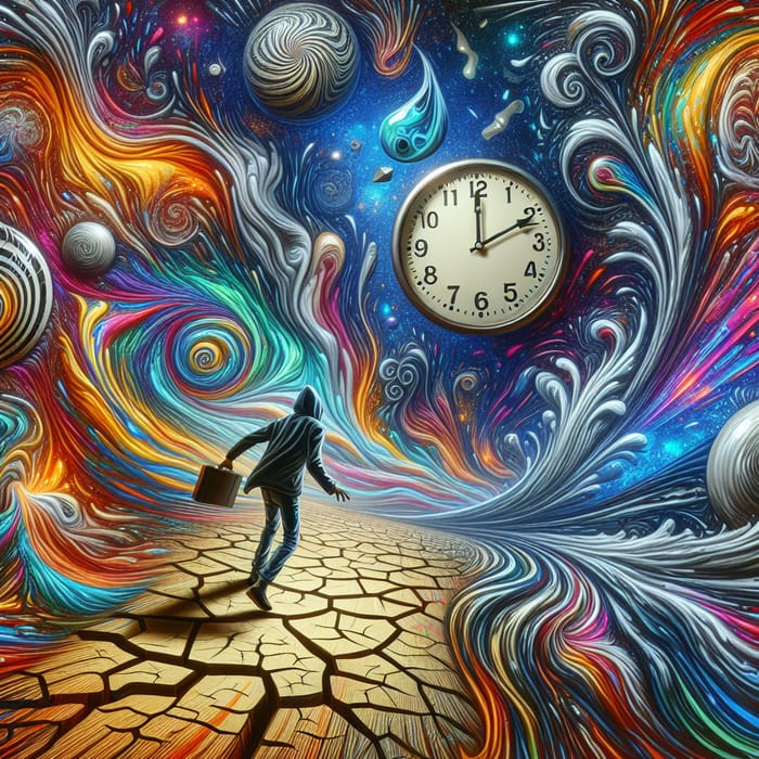 Surreal Illustrations of Time Perception Distortion | AI Art Generator ...